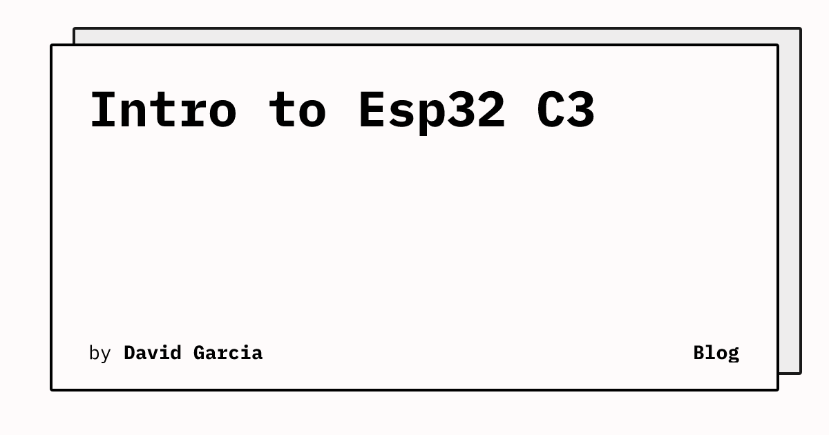 Intro to Esp32 C3